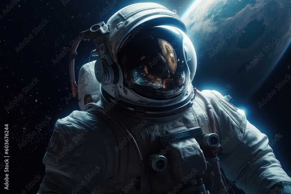 Astronaut in outer space. AI generative. Stock Illustration | Adobe Stock