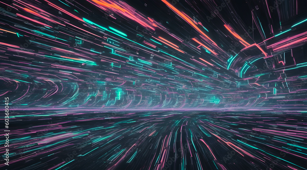Abstract Digital Background For Tech Envision A World Driven By Binary Code Featuring A Female