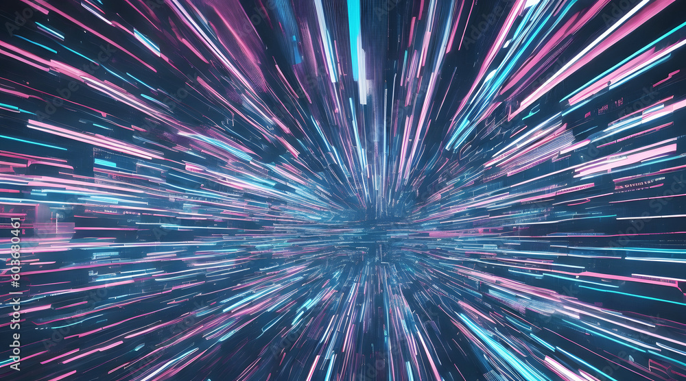 Abstract Digital Background For Tech Envision A World Driven By Binary Code Featuring A Female