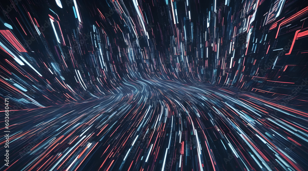 Abstract Digital Background For Tech Envision A World Driven By Binary Code Featuring A Female