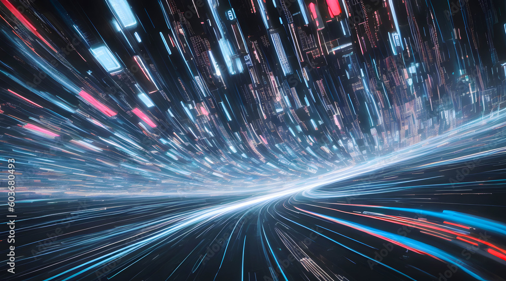 Abstract Digital Background For Tech Envision A World Driven By Binary Code Featuring A Female