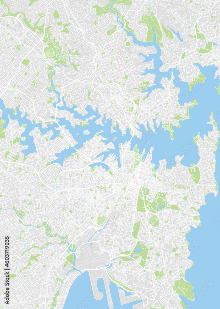 City map Sydney, color detailed plan, vector illustration Stock Vector ...