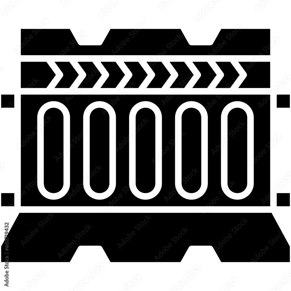 Road Barrier Icon. Roadblock Caution Symbol Stock Illustration. Vector ...