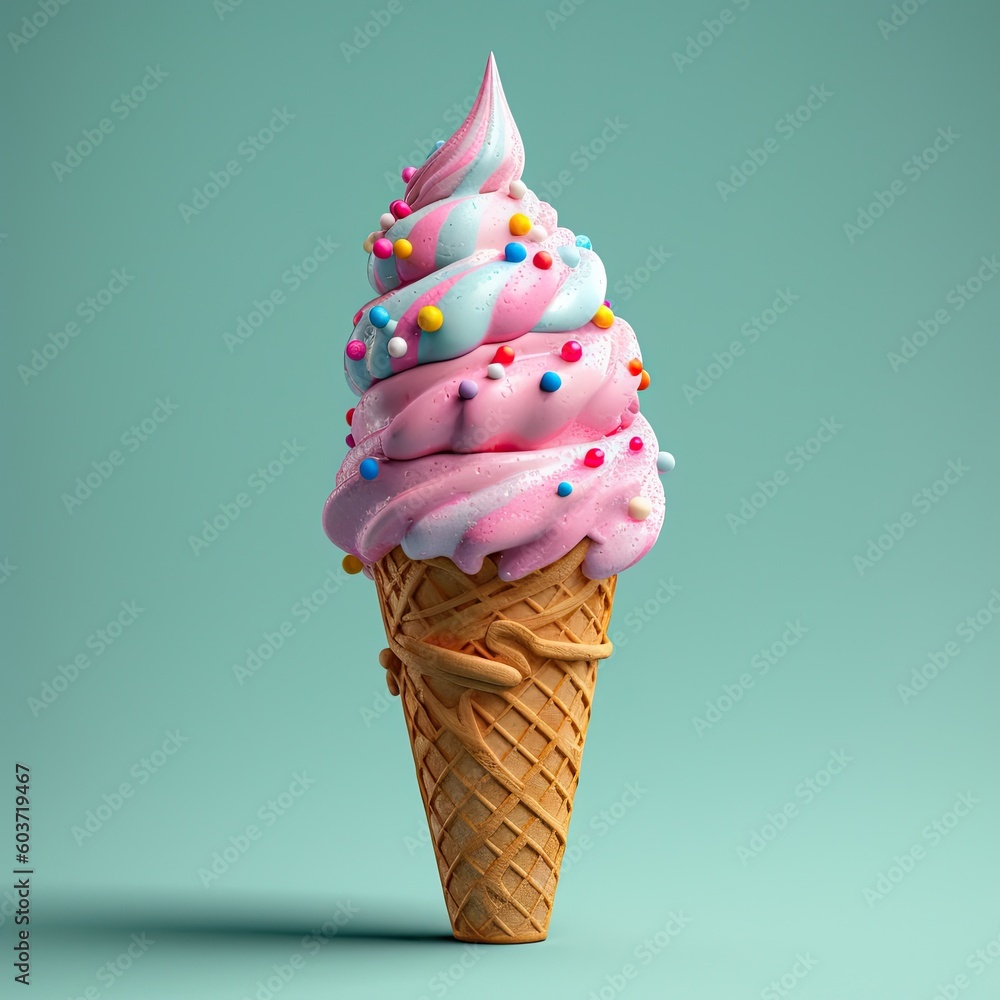 Ice Cream cone,Food packaging label, Dessert menu design for cafe and ...