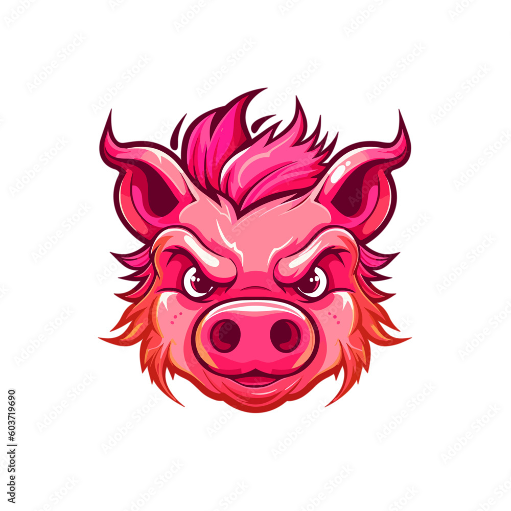 Modern Angry Pig Mascot Logo Design Vector with Illustration Concept ...
