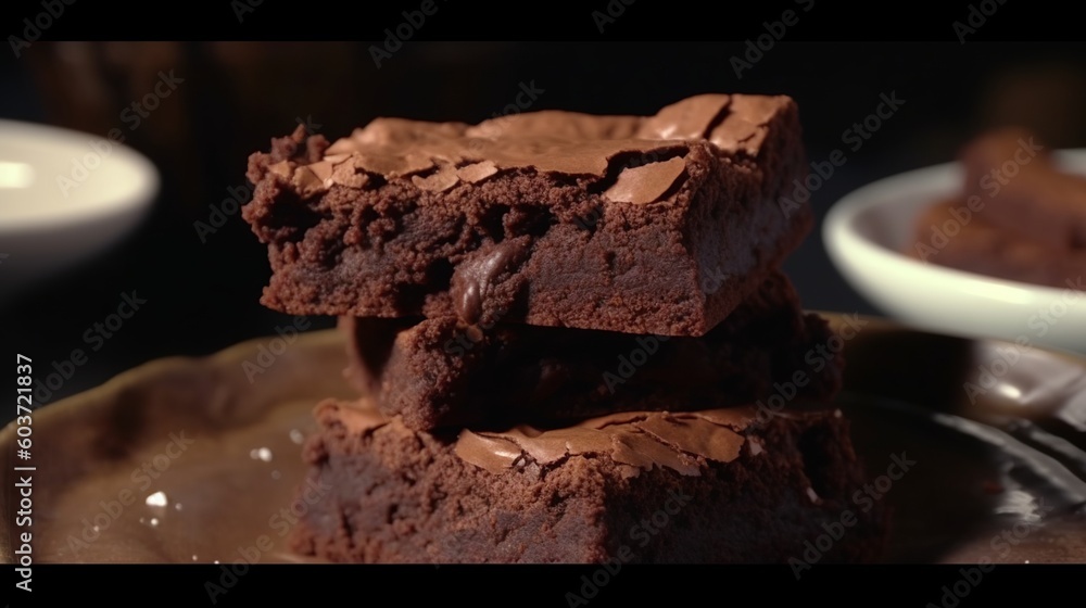 Generative AI hyperrealistic portrait of brownies food yummi food ...