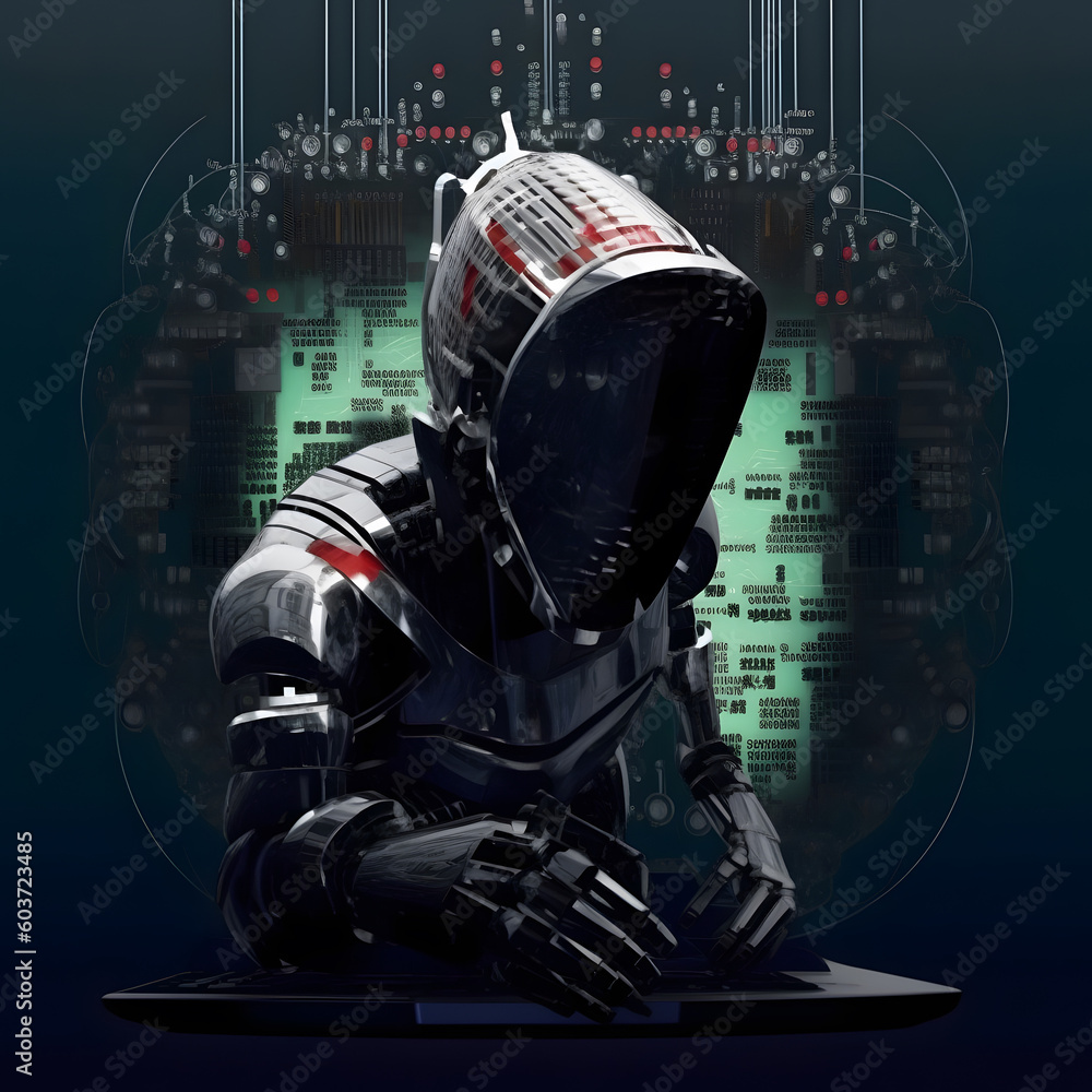 Hacker with hoodie. Concept of cybercrime, cyberattack, scammer, etc ...