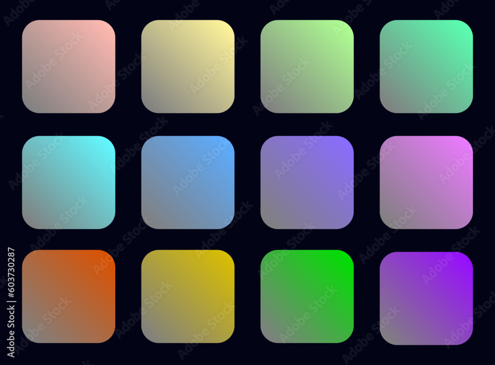 Colorful Gray Color Shade Linear Gradient Palette Swatches Web Kit ...