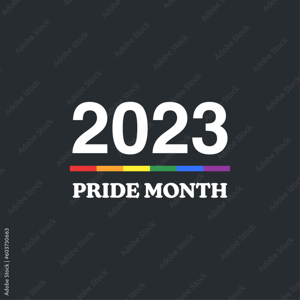 2023 Pride Month Social Media Post. LGBTQ Banner with pride flag colors ...