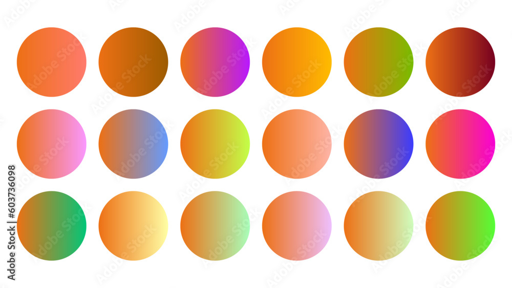 Colorful Orange Color Shade Linear Gradient Palette Swatches Web Kit ...