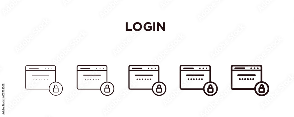 login icon. Outline login vector from programming concept. Thin, light ...