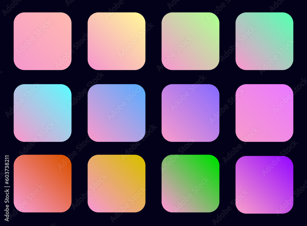 Colorful Pink Color Shade Linear Gradient Palette Swatches Web Kit ...