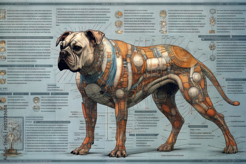 Dog cyborg animal detailed infographic, full details anatomy poster ...