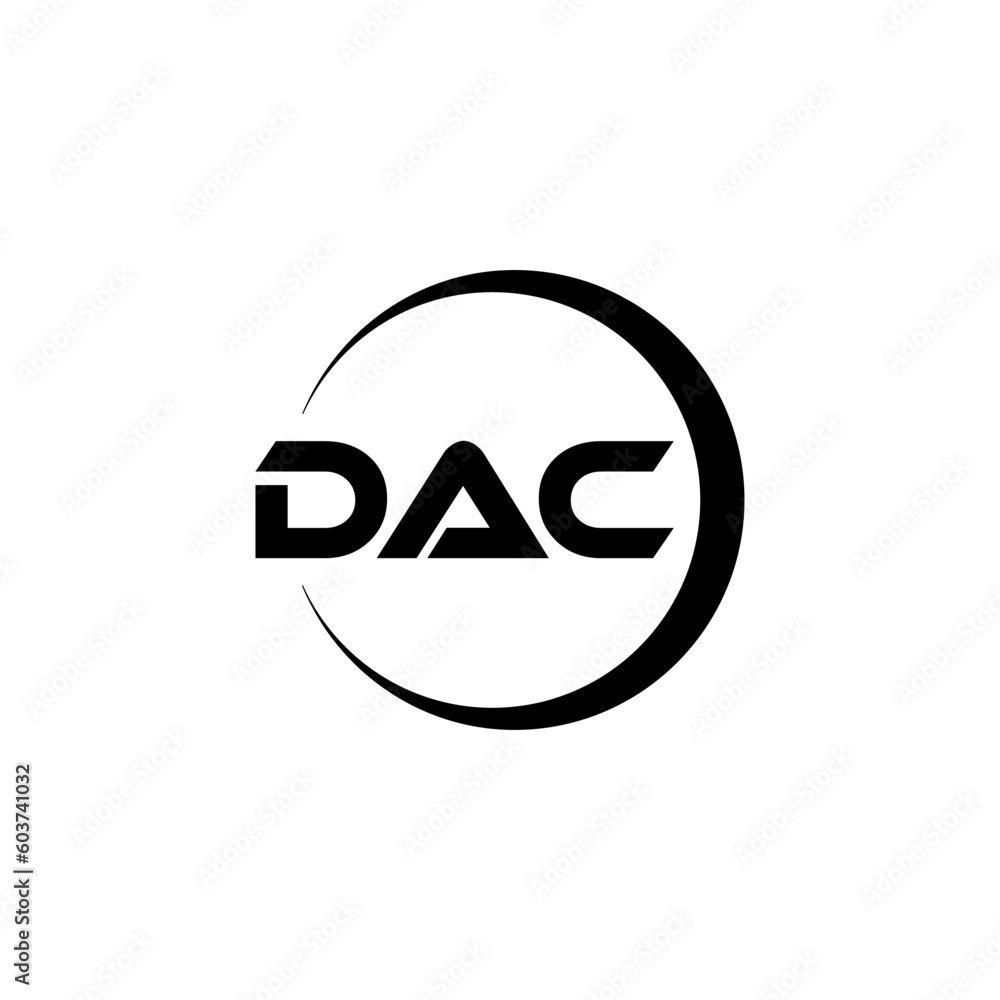 DAC letter logo design with white background in illustrator, cube logo ...