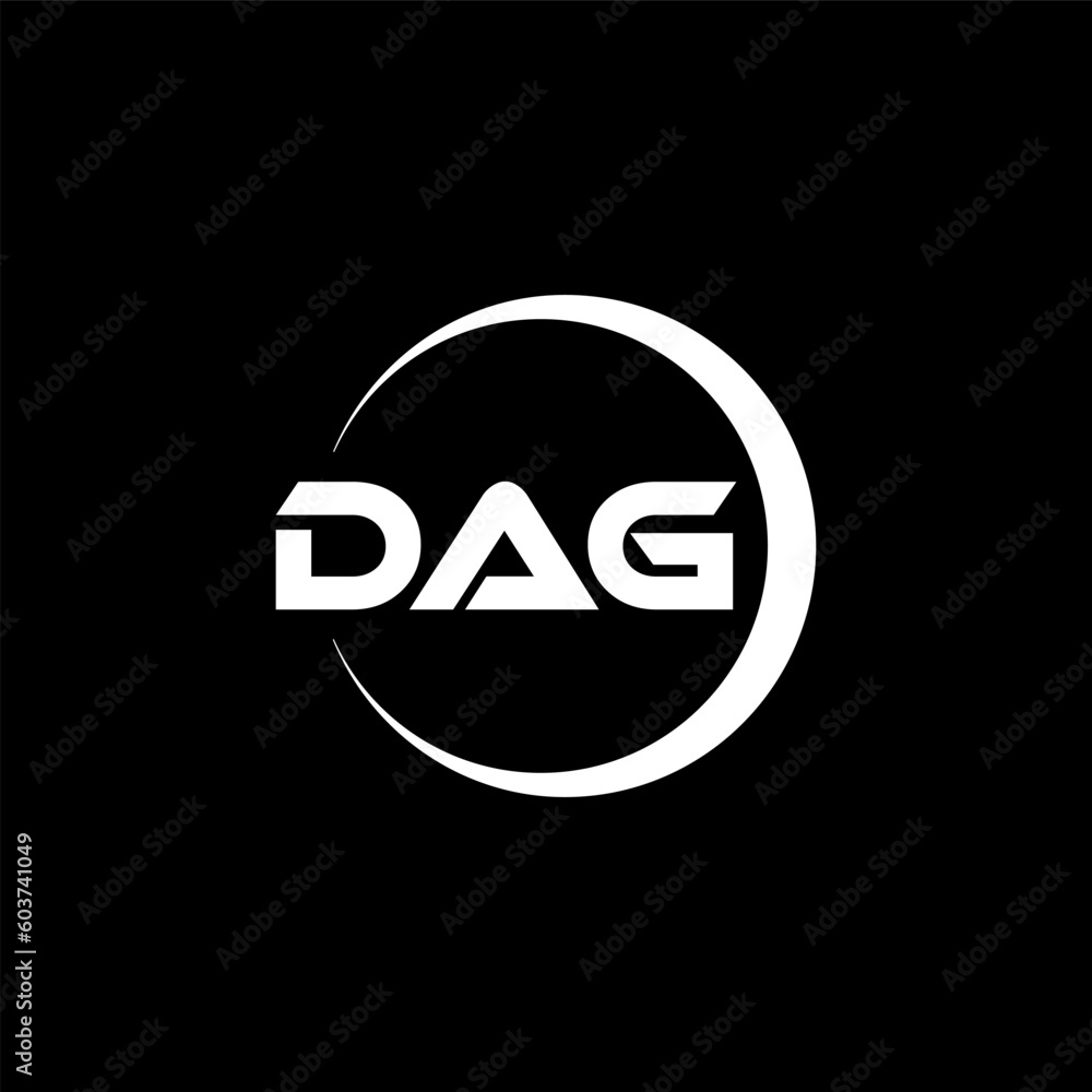 DAG letter logo design with black background in illustrator, cube logo ...