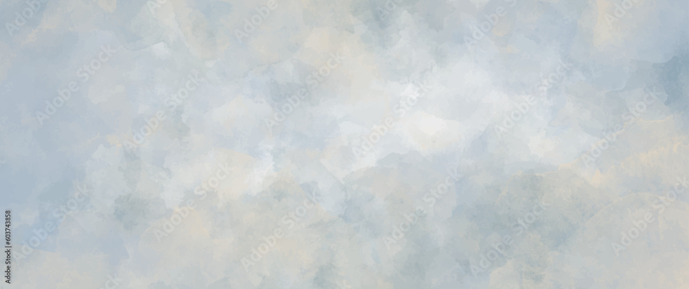 Vector watercolor art background with clouds and sky. Hand drawn vector ...