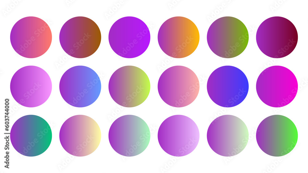 Colorful Purple Color Shade Linear Gradient Palette Swatches Web Kit ...