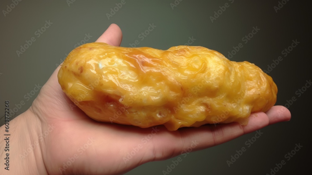 Hand Holding a Photorealistic Piece of Fat, Visual Representation of ...
