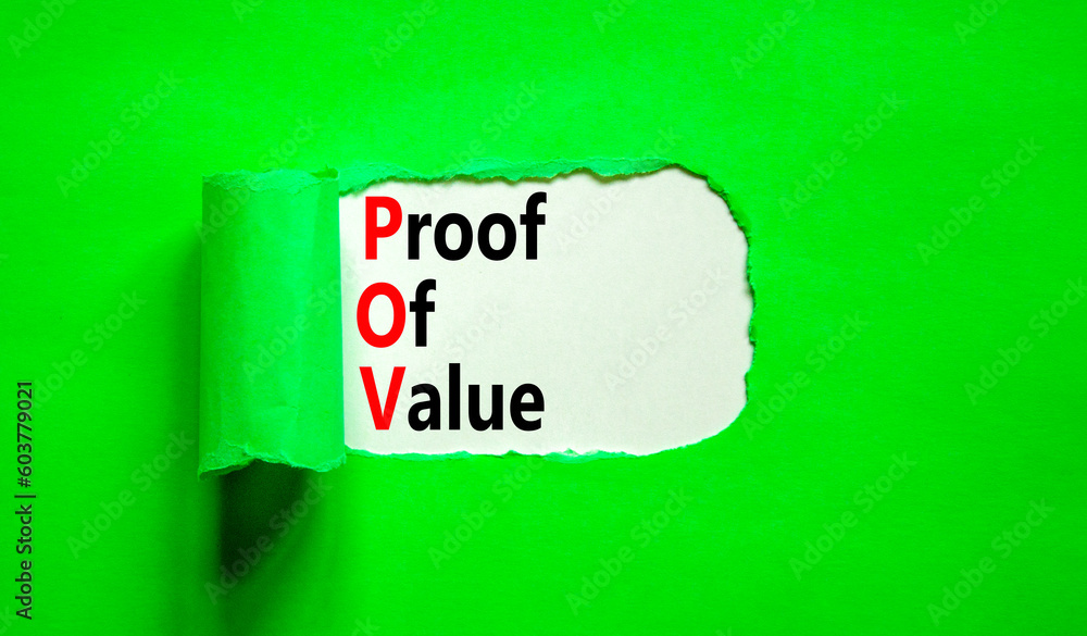 POV Proof of value symbol. Concept words POV Proof of value on ...