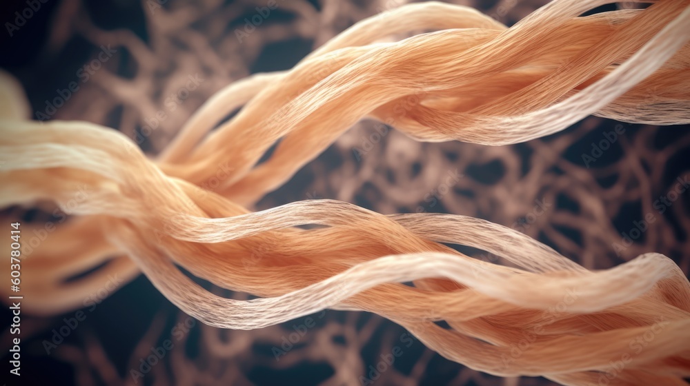Detailed Illustration of Collagen Fibers, Essential Protein in Skin ...