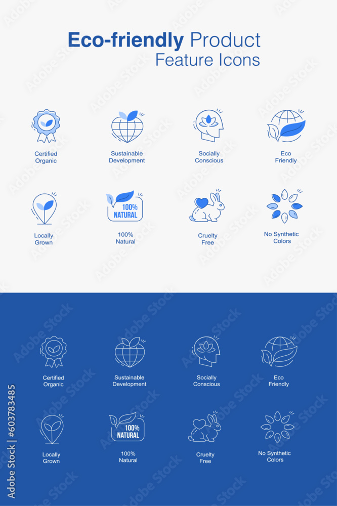 Eco-friendly Product Feature Icon Pack. Vector Line Icons with Editable ... Eco-friendly Product Feature Icon Pack. Vector Line Icons with Editable ...