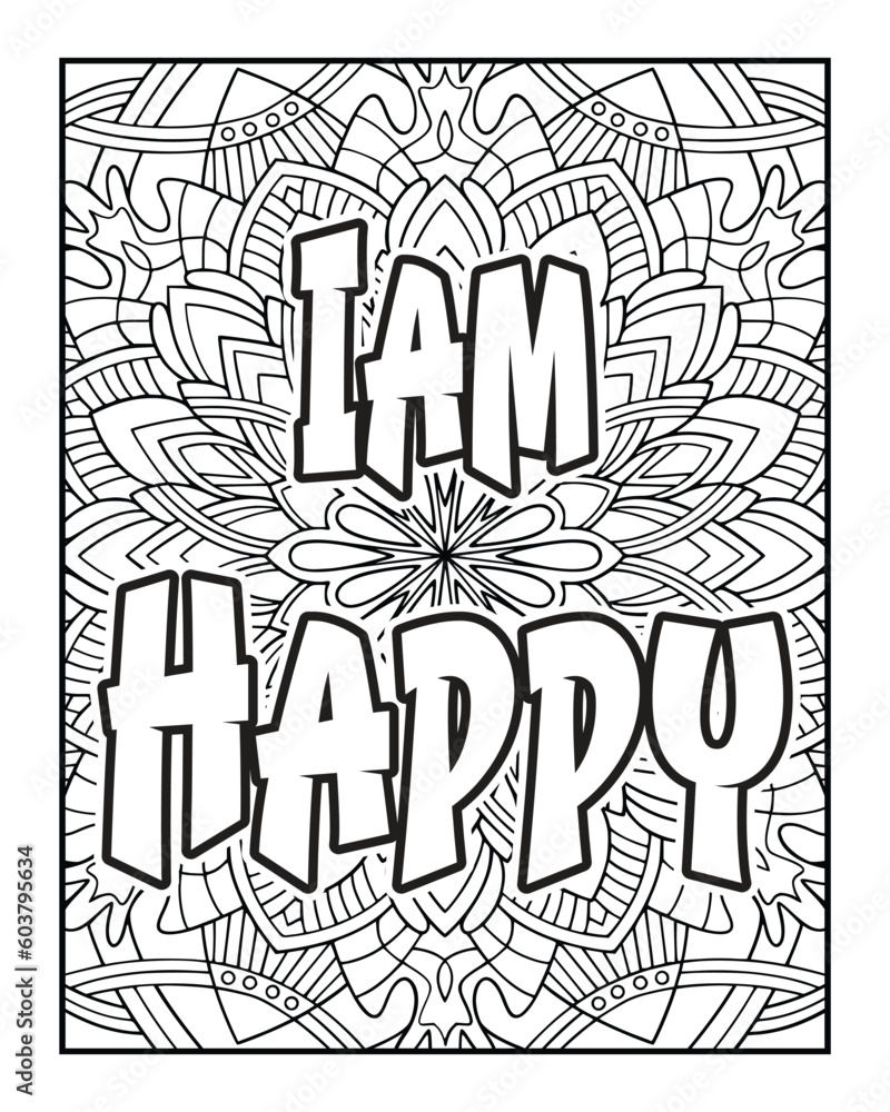 An Inspirational word Coloring page for Positive Thinking and Self ...