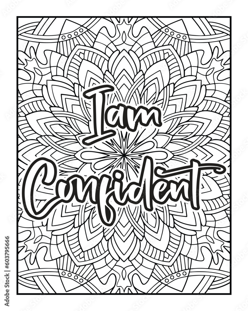 An Inspirational word Coloring page for Positive Thinking and Self ...