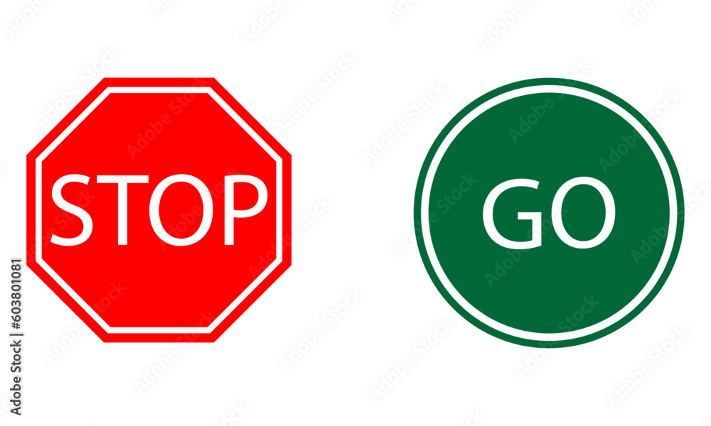 stop and go sign vector illustration Stock Vector | Adobe Stock