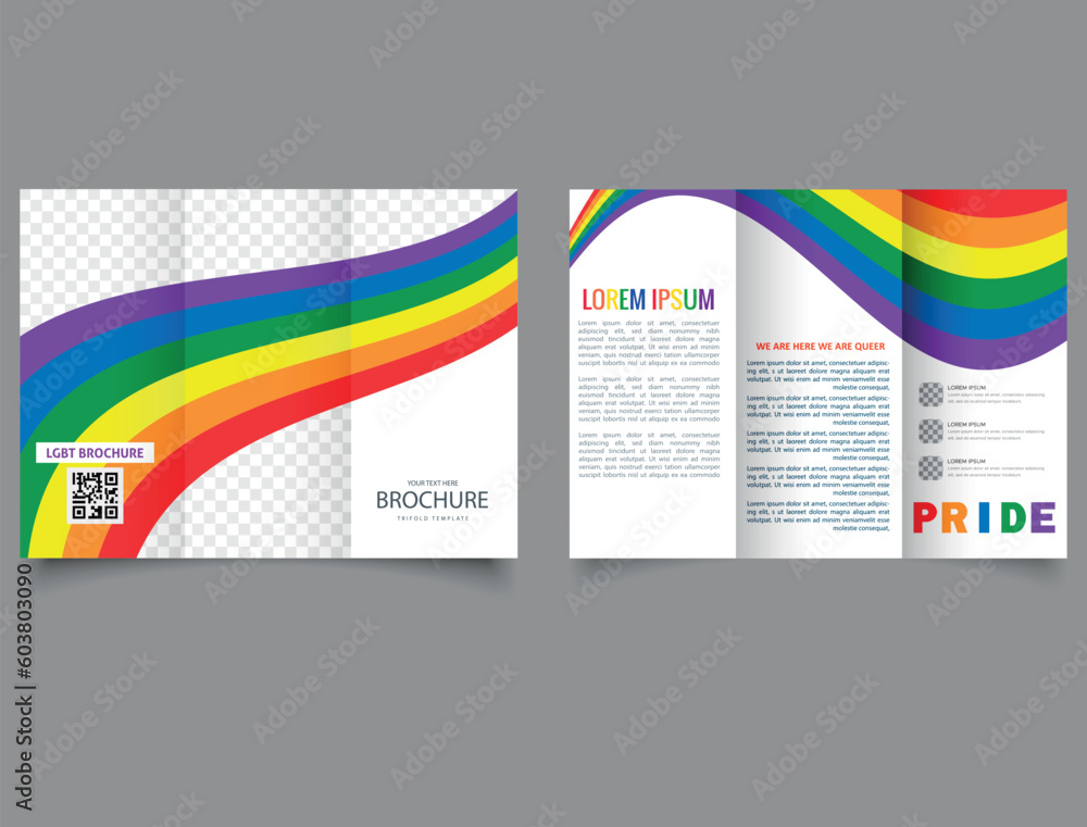 Tri-fold LGBT BROCHURE. Waves. lyer report template. Vector file. Stock ...