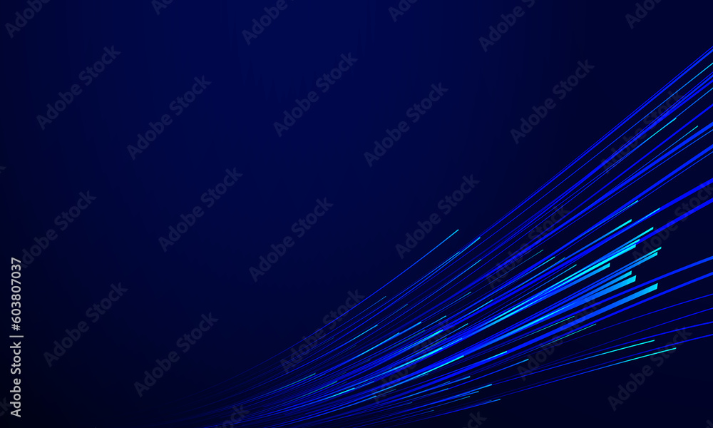 Technology design on dark blue color background. Speed effect tech ...
