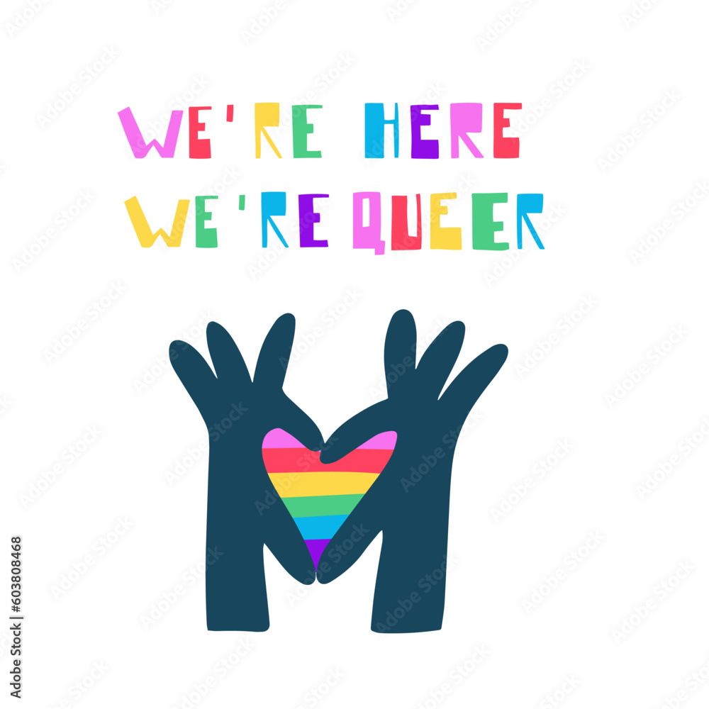 Handdrawn elements and handwritten phrases to celebrate pride month and ...
