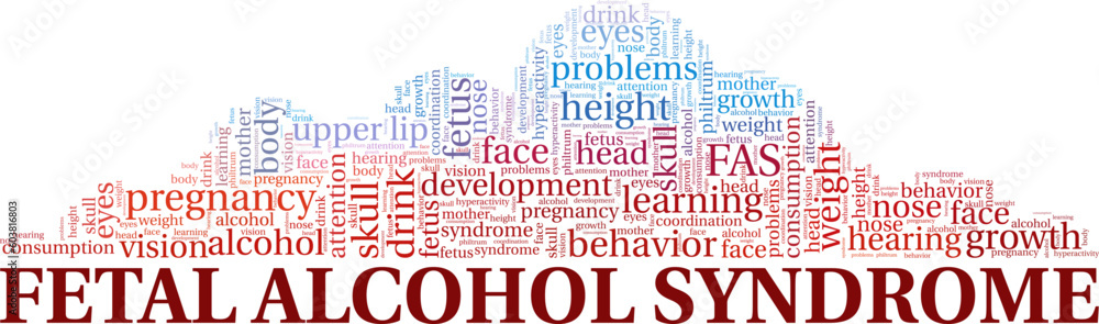 FAS - Fetal Alcohol Syndrome word cloud conceptual design isolated on ...
