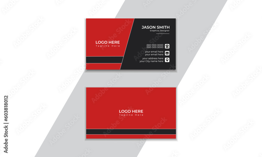 Black And rad template, Template, Unique Sleek Business card, Modern ...