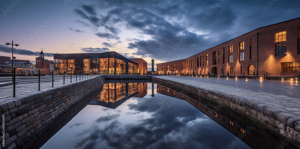 sixteeth century sea docks during dusk, moored ships, vivid colours and ...