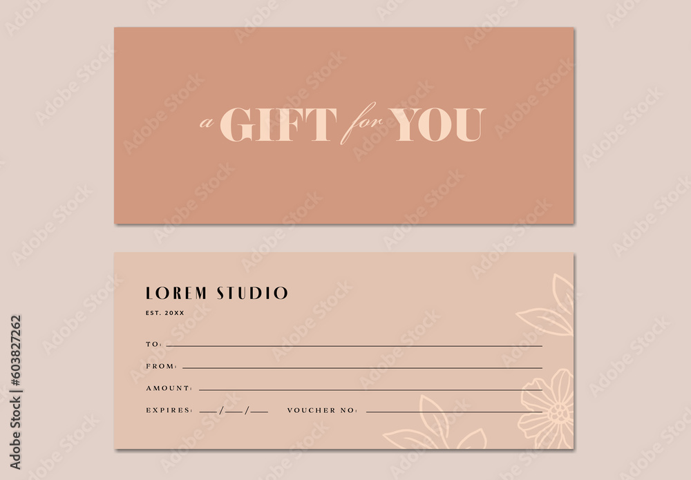 Minimalist Boho Gift Card Stock Template | Adobe Stock