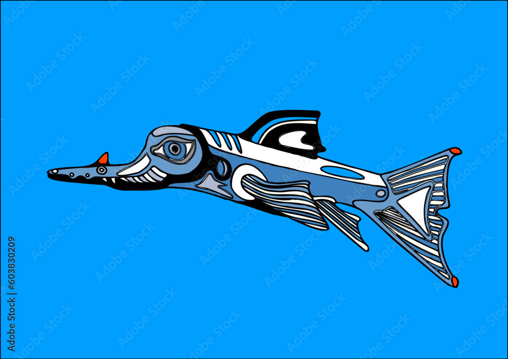 Air fish - the vector image of a fantastic fish.This image is a vector ...