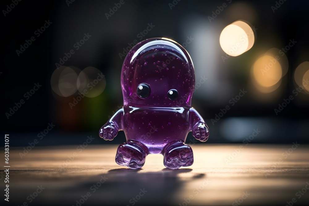 Adorable animated grape jelly figure , .highly detailed, cinematic shot ...