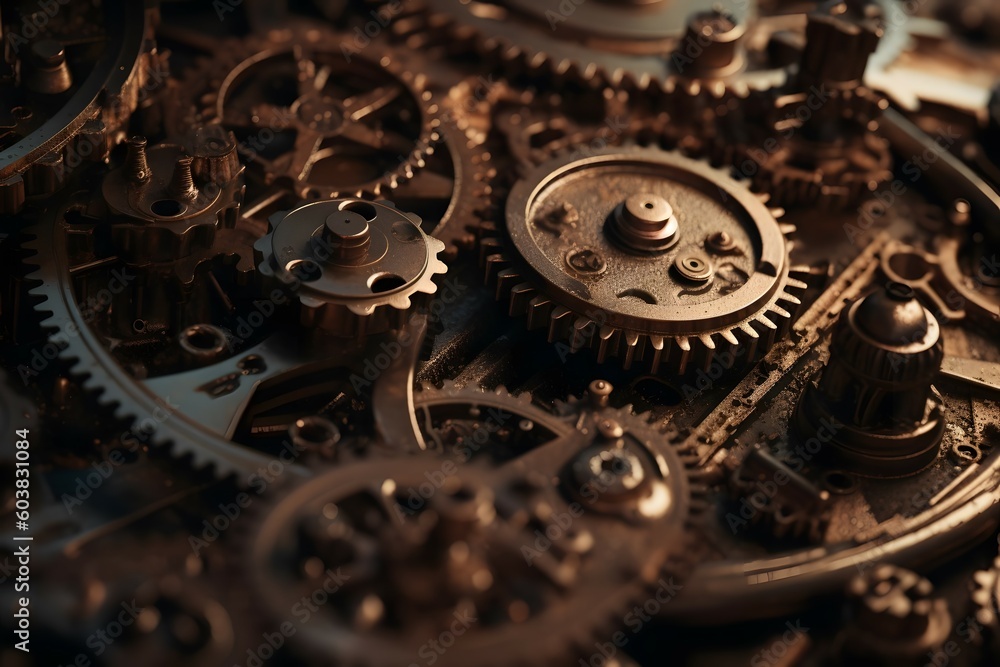 Background with cogs and gears in steampunk style , .highly detailed ...