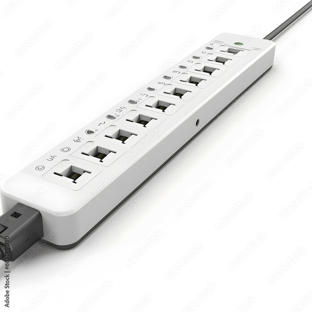 Smart power strip,side view,white background,high detail, 8k,--ar 3 4 ...