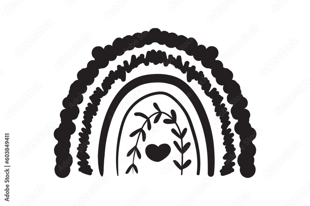 Boho Rainbow SVG, Rainbow SVG, Bohemian SVG, Rainbow clipart, Boho ...