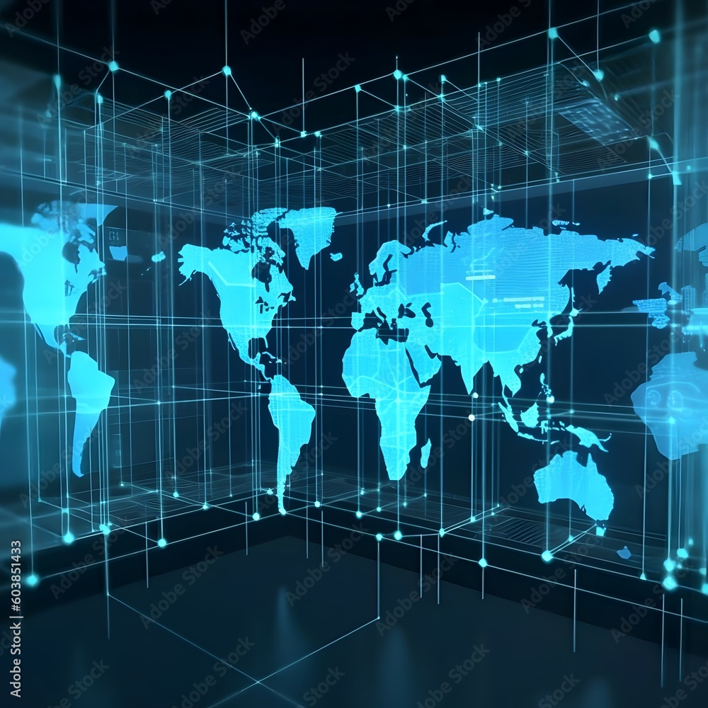 Content delivery network CDN large screen,modern, concise, high-tech ...