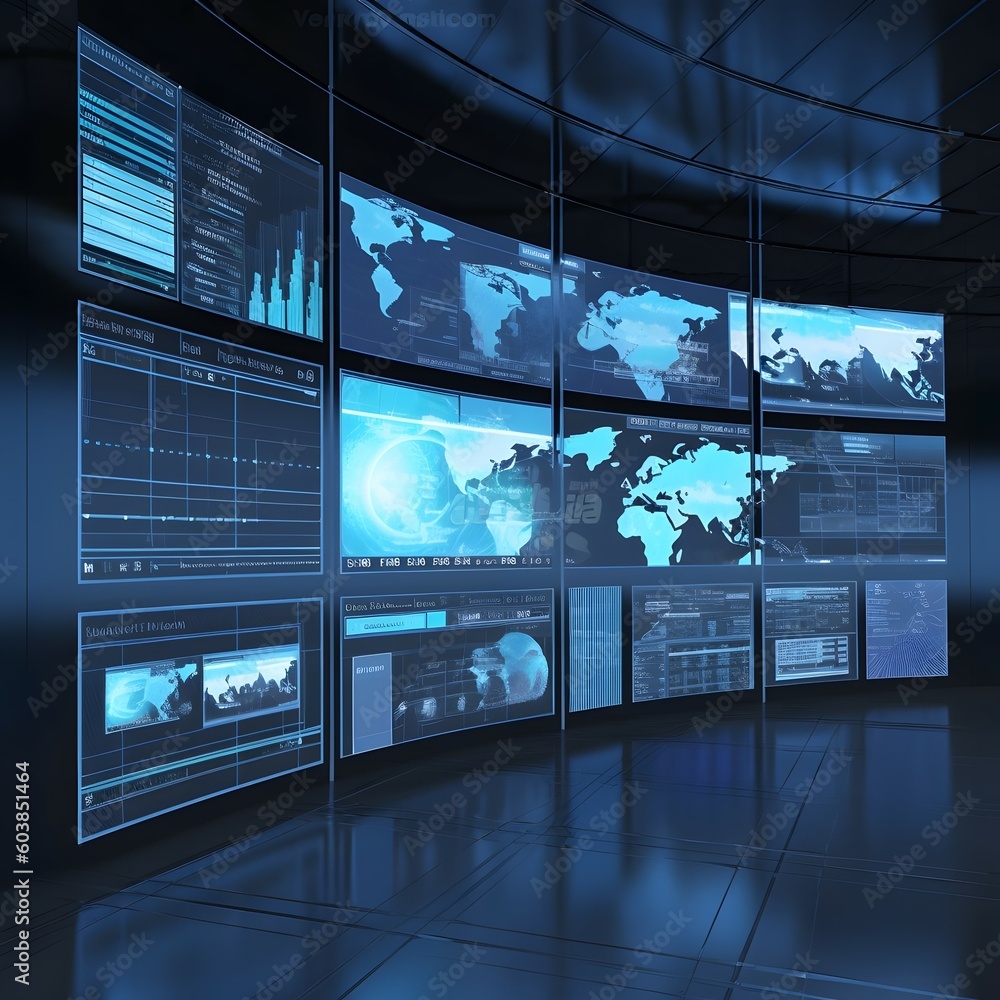 Distributed computing large screen,modern, concise, high-tech ...