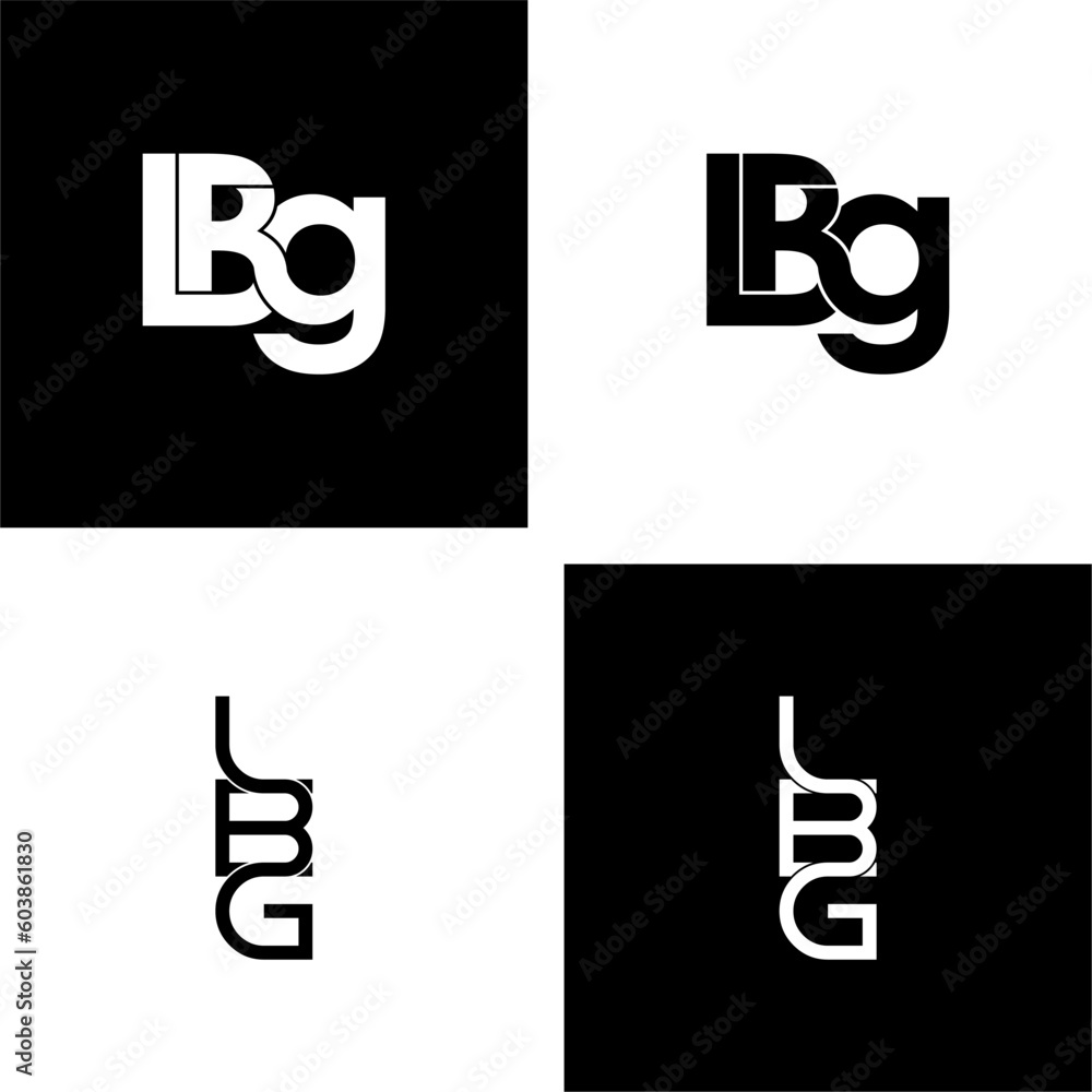 lbg typography letter monogram logo design set Stock Vector | Adobe Stock