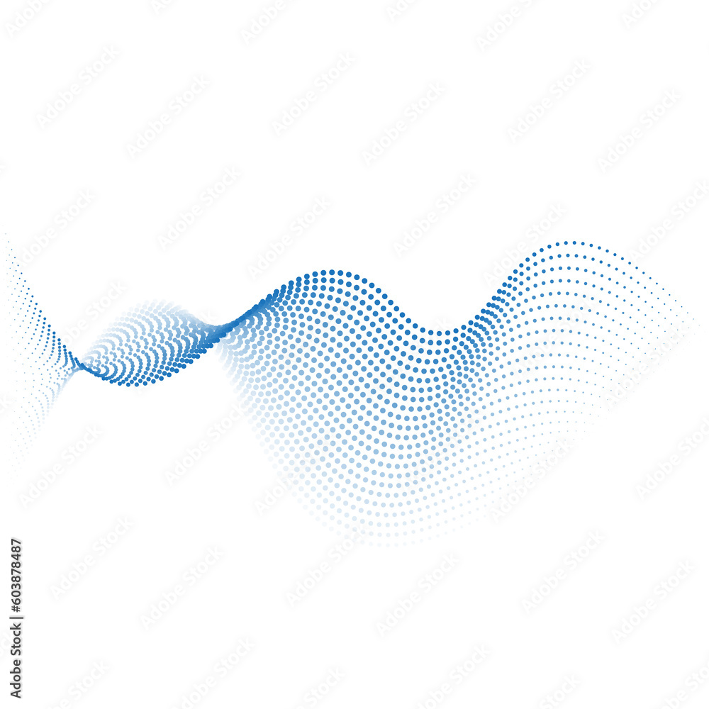 beautiful abstract wave line dot technology background Stock ...