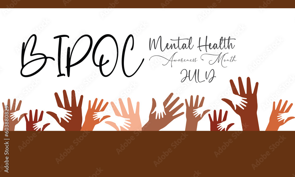 Bipoc mental health awareness month in July. banner design template ...