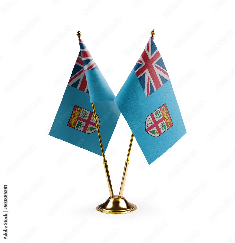 Small national flags of the Fiji on a white background Stock Photo ...
