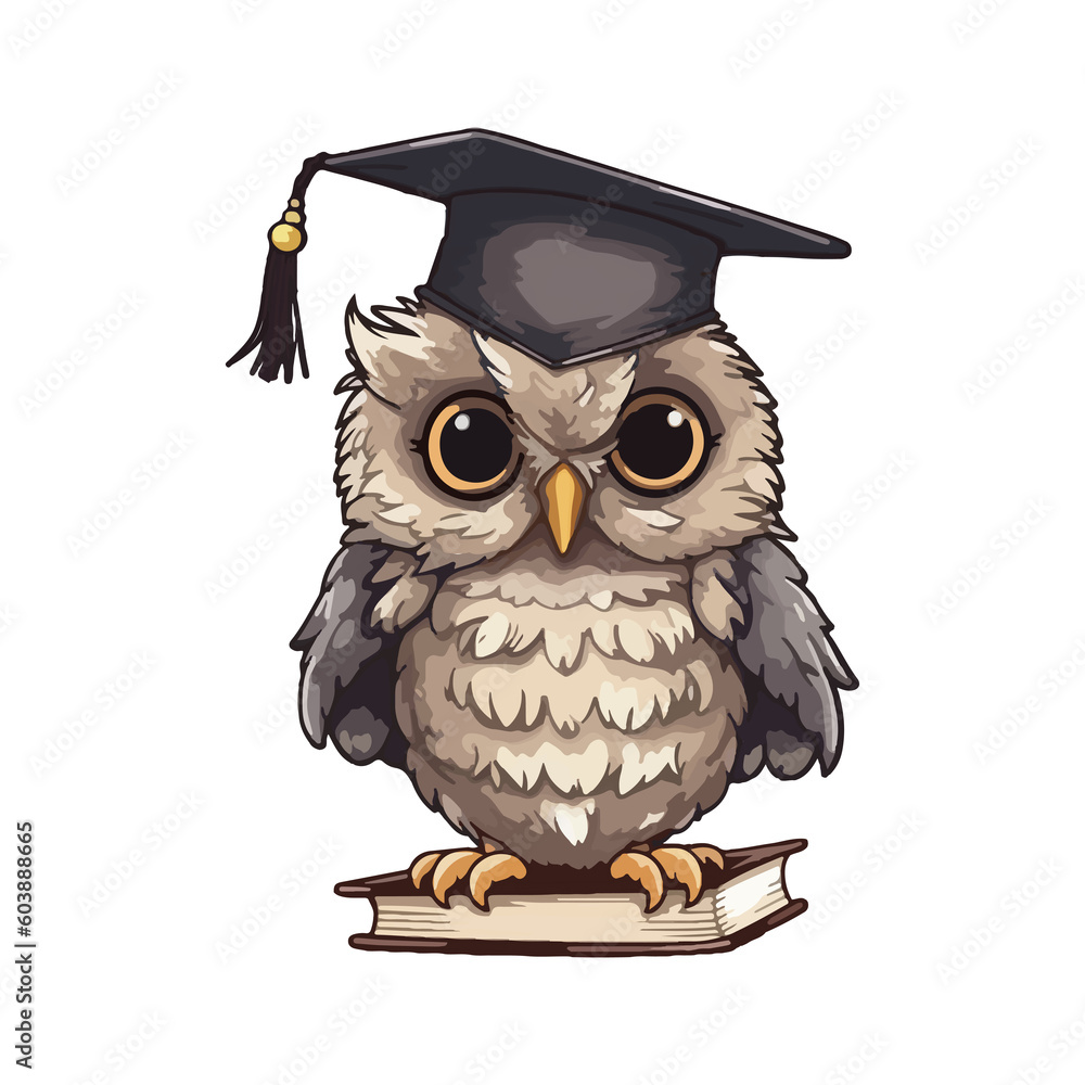 Owl Graduation ceremony Bird Cartoon, graduation gown, animals, square ...