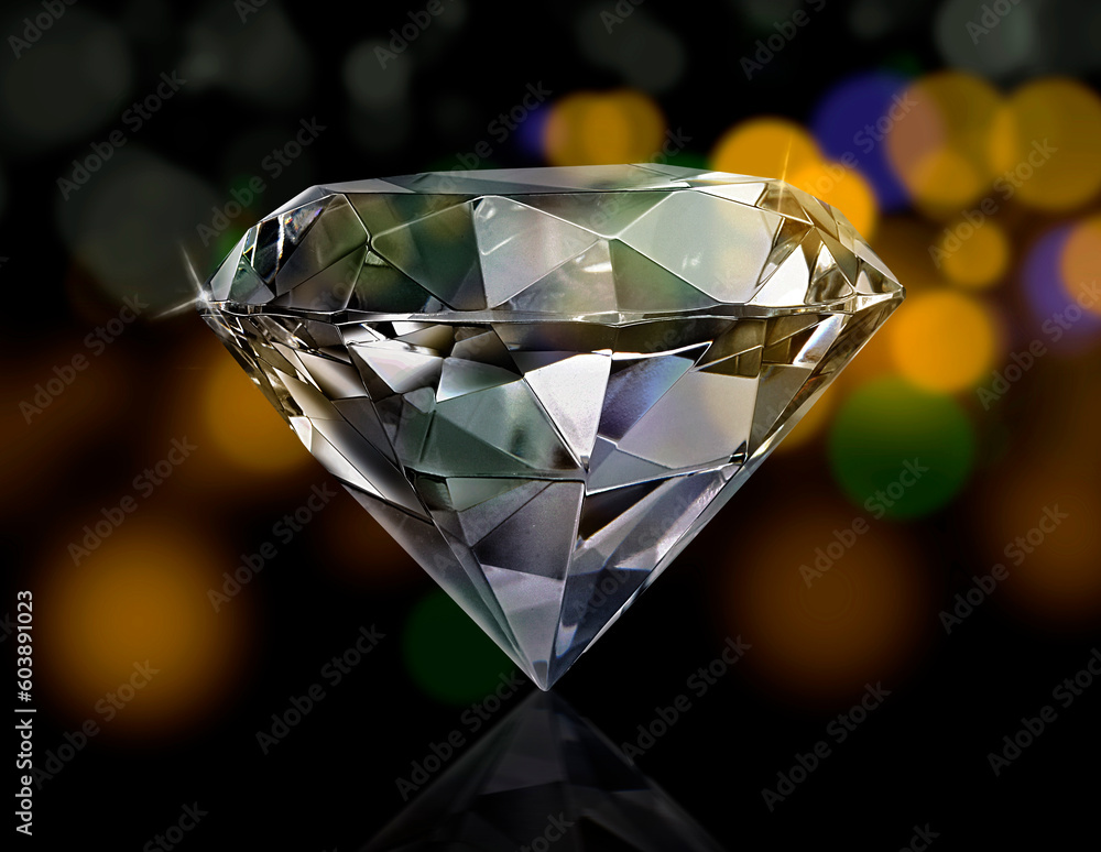 Dazzling diamond on shining bokeh background. concept for chossing best ...