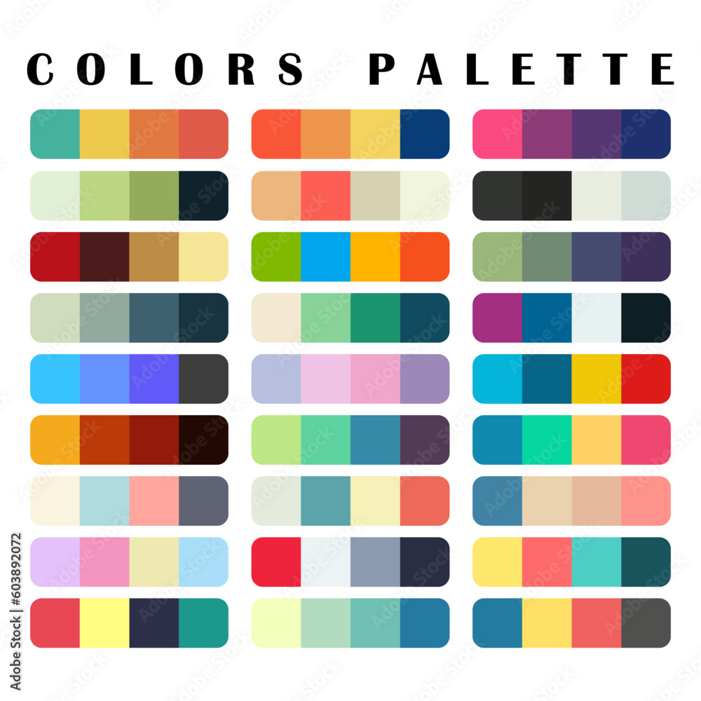 Vetor de Abstract Colored Palette Guide. Modern pallete of flat design ...