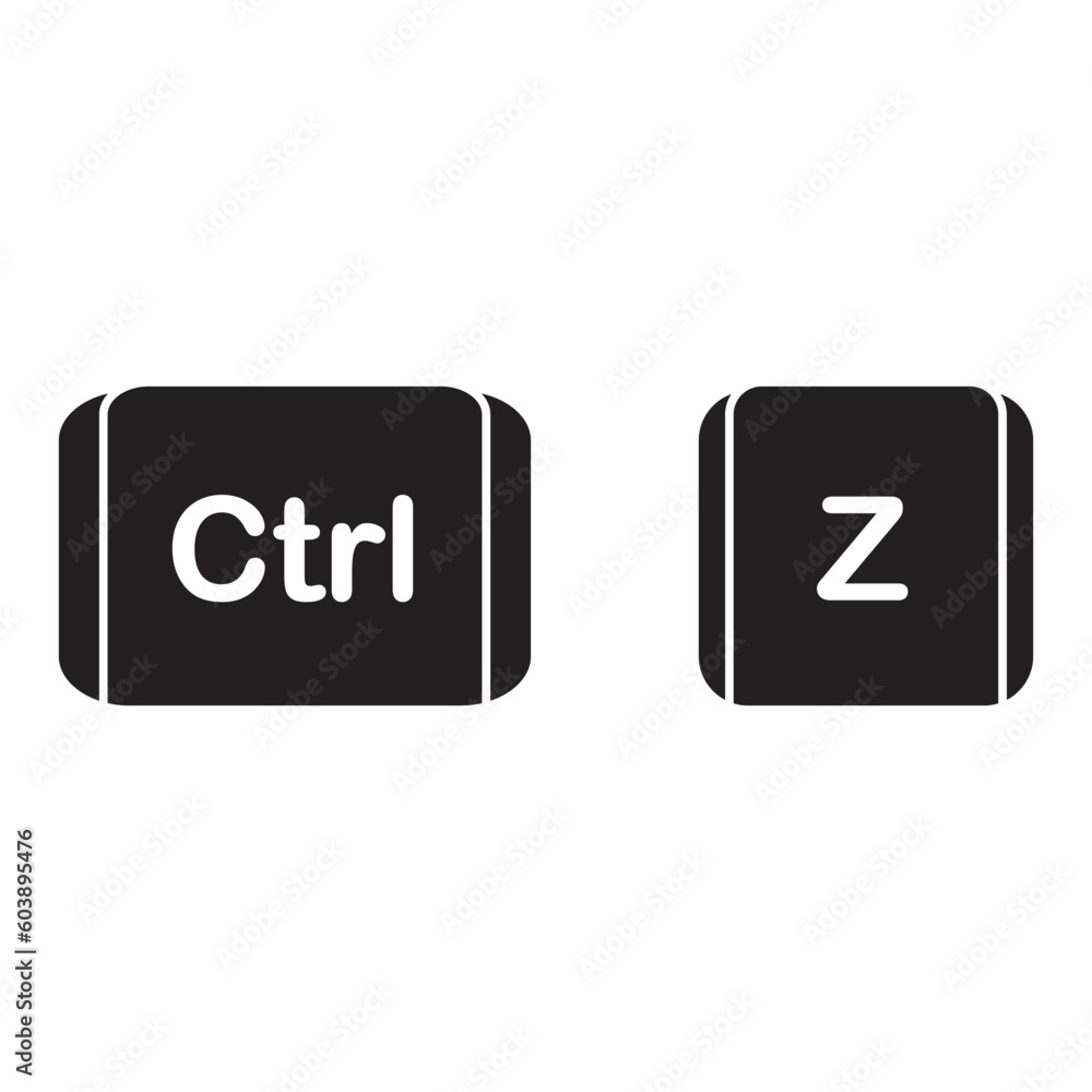 The shortcut keys. Black and white computer icon, vector illustration ...